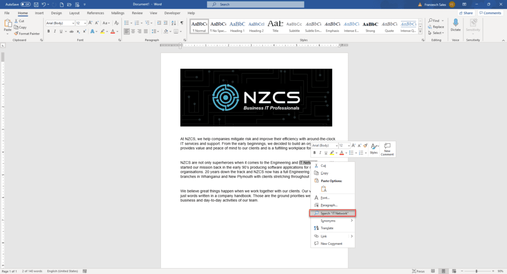 How to Get the Definition of a Word in MS Word? - NZCS